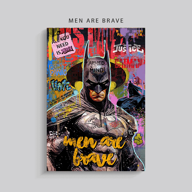 Buy The Batman: Men Are Brave Canvas Wall Art Painting – Aesthesy
