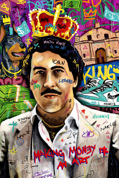Mafia Graffiti - Pablo Escobar Graffiti Canvas Wall Painting Online ...