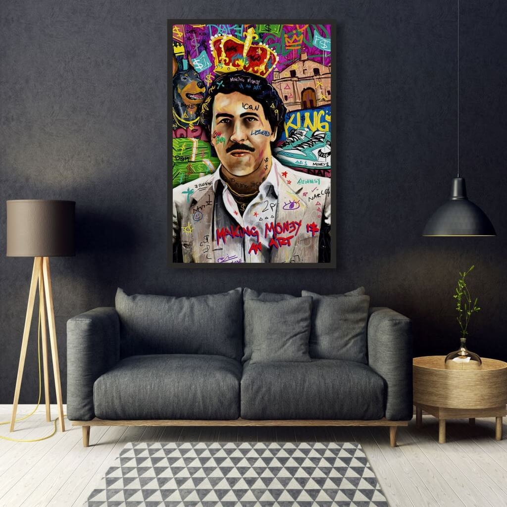Mafia Graffiti - Pablo Escobar Graffiti Canvas Wall Painting Online ...