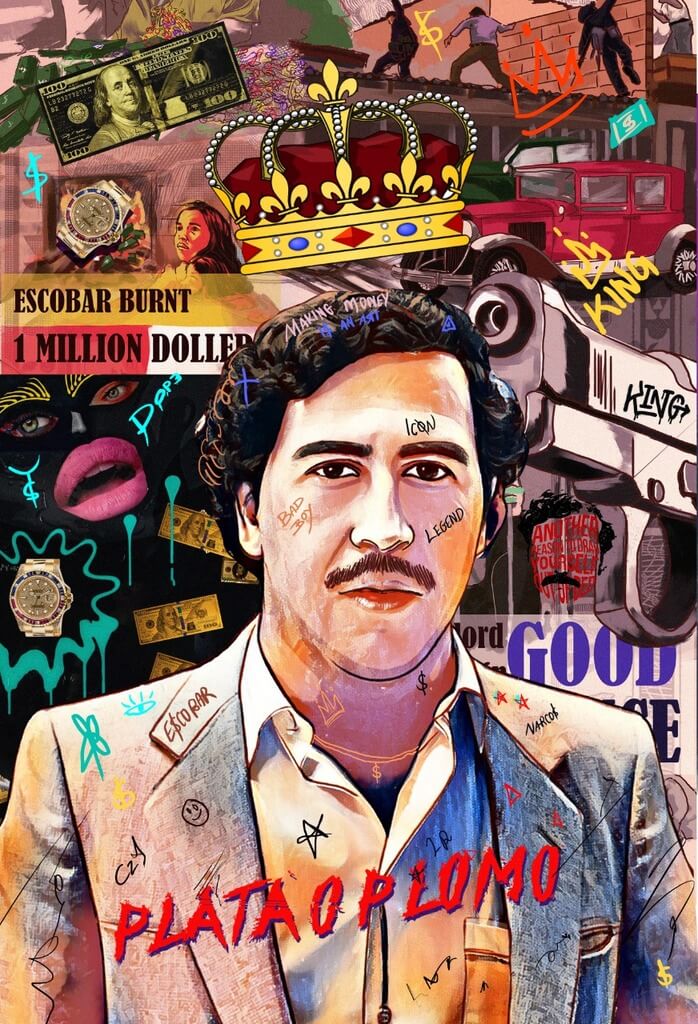 Buy Mafia Graffiti V2- Pablo Escobar Wall Artwork Online – Aesthesy