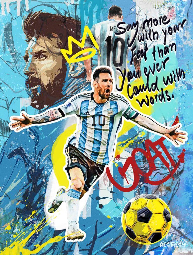 Buy Lionel Messi - G.O.A.T Canvas Wall Artwork Painting – Aesthesy