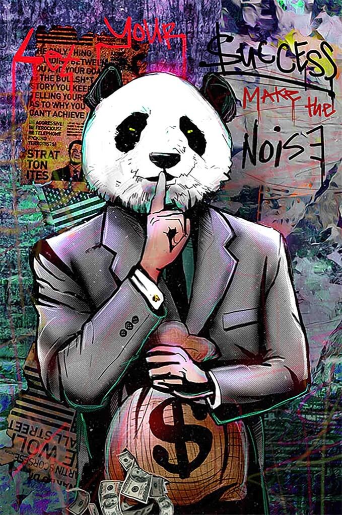 Let Your Success Make the Noise - CEO Panda Wall Artwork – Aesthesy